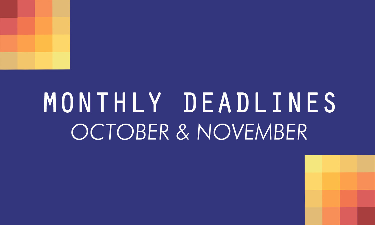 Deadlines: October & November 2024 - Palette Poetry