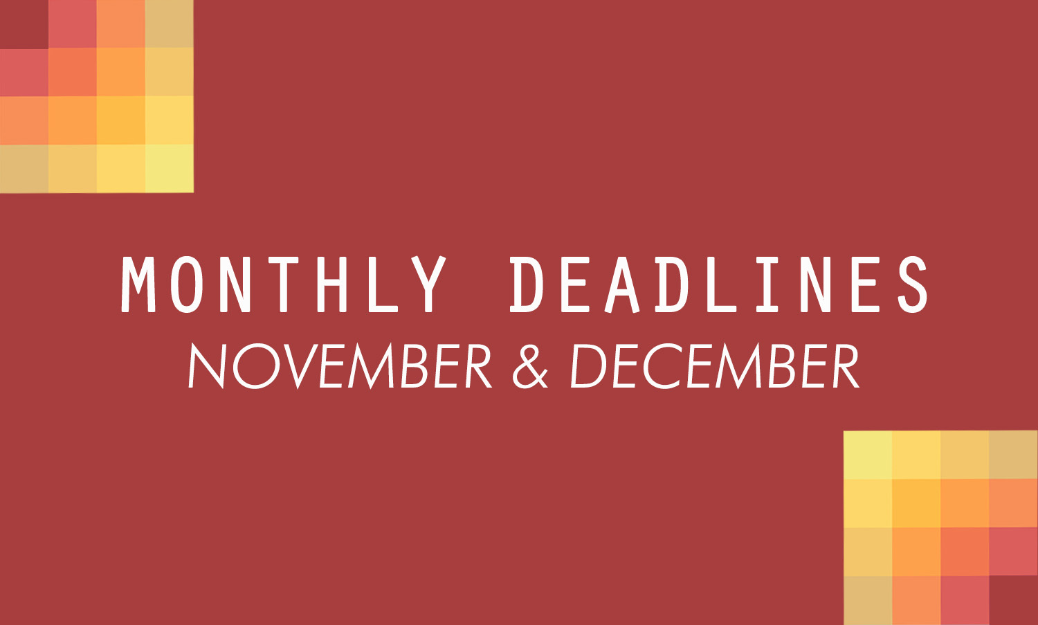 Deadlines: November & December 2020 - Palette Poetry